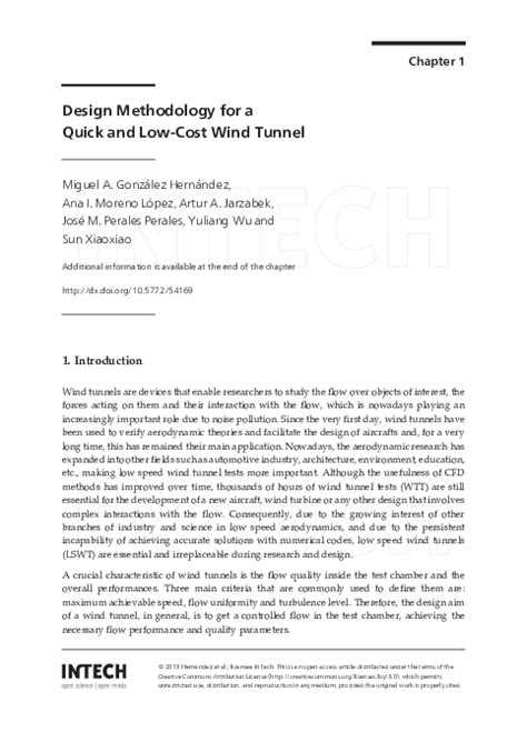 Pdf Design Methodology For A Quick And Low Cost Wind Tunnel