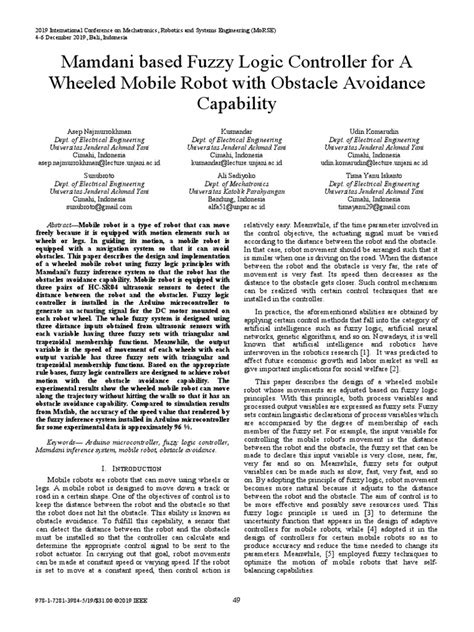 mamdani based fuzzy logic controller for a wheeled mobile robot with