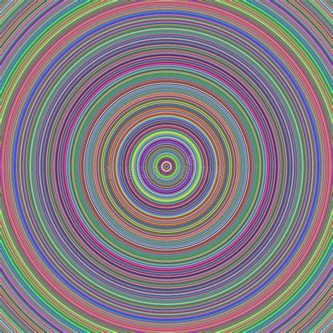 Colorful Concentric Circles Creating A Vibrant And Hypnotic Background Stock Illustration