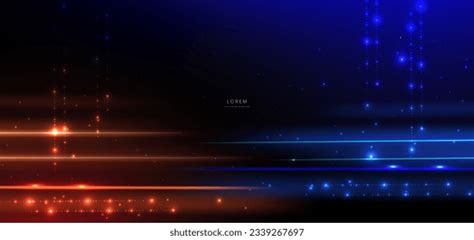 추상적 기술은 초현대적인 밝은 파란색 줄무늬 스톡 벡터로열티 프리 2189528479 Shutterstock