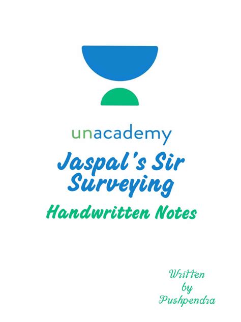 Survey Handwritten Notes Jaspal Sir Written By Pushpendra Pdf