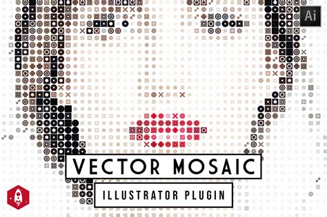 Vector Mosaic Pixelated Mosaic And Halftone Effect For Illustrator