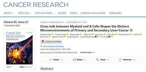 Cancer Research 中山大学彭穗 邝栋明教授团队发现骨髓细胞和b细胞之间的相互作用是影响肝癌微环境因素之一 全景组织细胞