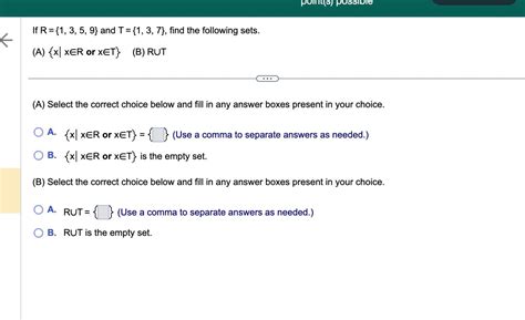 If R 1 3 5 9 And T 1 3 7 Find The Following Chegg Com