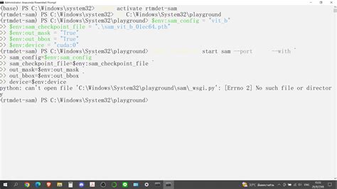 Start The Sam Backend Inference Service In Anaconda Powershell Prompt