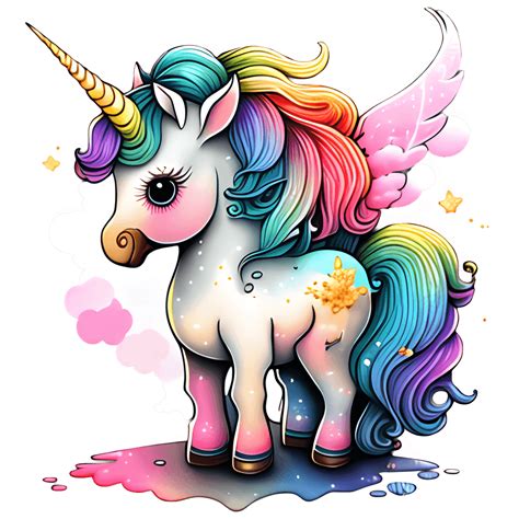 Rainbow Winged Unicorn Illustration · Creative Fabrica