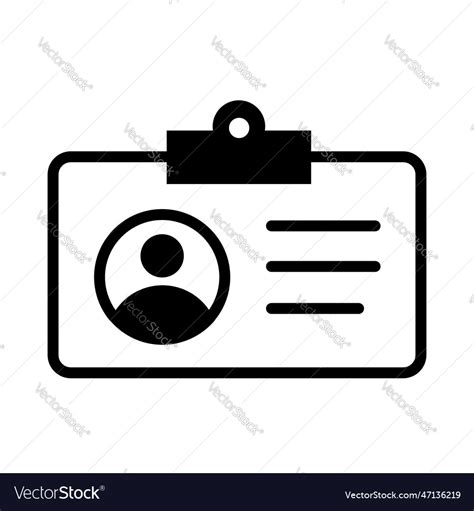 Id Card Line Icon Identification And Holder Vector Image