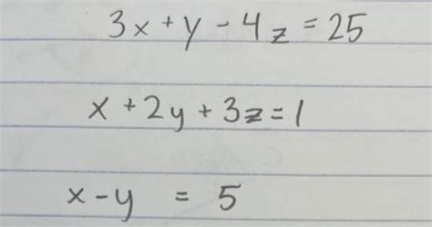 solved solve the x y and z variables using matrices using