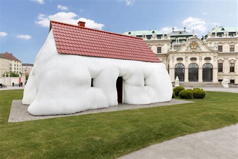 Gallery Of Erwin Wurms Fat House Is Exhibited Amid The Baroque