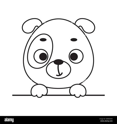 Página Para Colorear Linda Pequeña Cabeza De Perro Libro Para Colorear