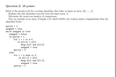 Solved Question 2 10 Points Below Is The Pseudo Code For A