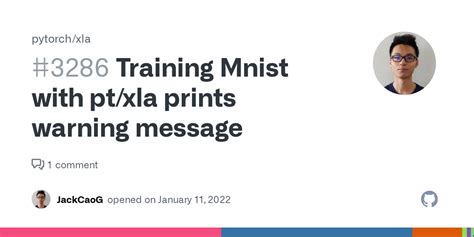 Training Mnist With Ptxla Prints Warning Message · Issue 3286 · Pytorchxla · Github