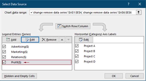 How To Change And Remove Data Series In Excel Charts