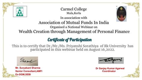 Attended A Webinar On Personal Finance In India Priyanshi Sorathiya Posted On The Topic Linkedin