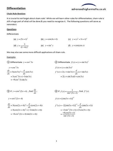 Differentiation 2 1 Pdf Acceleration Trigonometric Functions