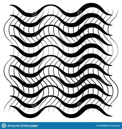 Grid Mesh Of Wavy Zig Zag Lines Criss Cross Pattern Stock Vector