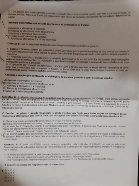 Prova de Política e Organização da Educação Básica Politica e Organização da Educação Basica