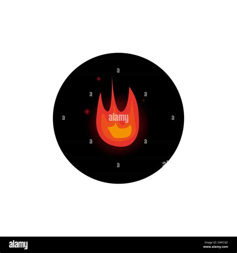 Cartoon Fire Torch Flame Light Effect Vector Illustration Stock