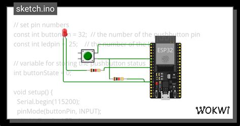 LED Button Control Wokwi ESP STM Arduino Simulator