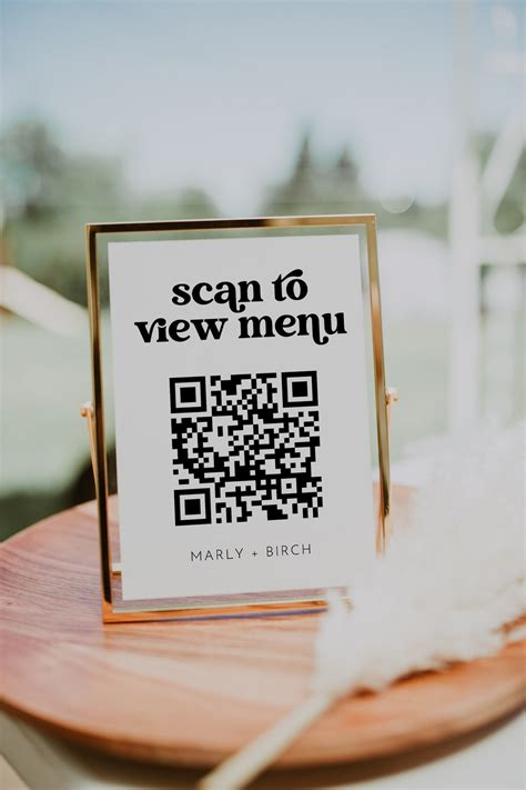 Qr Code Menu Template Scan To View Menu Printable Sign Qr Code Sign Editable Printable View