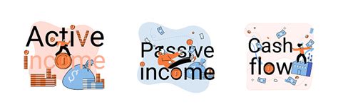 능동적 및 수동 소득 개념 투자를 통한 재정적 성장과 발전에 대한 아이디어 개념에 대한 스톡 벡터 아트 및 기타 이미지 개념 개체 그룹 경제 Istock