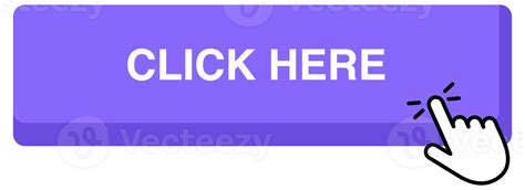 click here button with hand cursor hand pointer clicking illustration