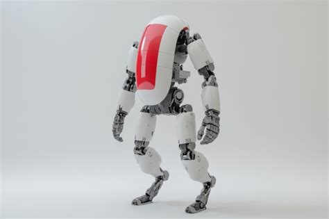 White Humanoid Robot Walking In A Simulated Environment Testing Robotic