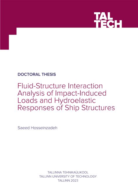 Pdf Fluid Structure Interaction Analysis Of Impact Induced Loads And