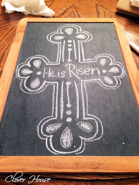Clover House Easter Cross Chalkboard Art
