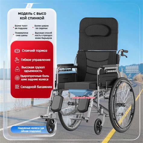 Складная легкая многофункциональная инвалидная коляска с ручным управлением купить с доставкой