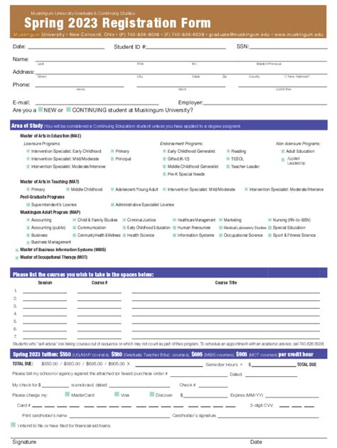 Fillable Online Spring 2023 Registration Form Fax Email Print Pdffiller