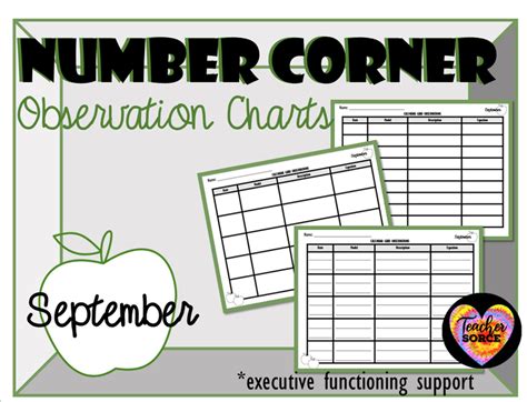 Calendar Observation Grid September Free Number Corner Amped Up Learning