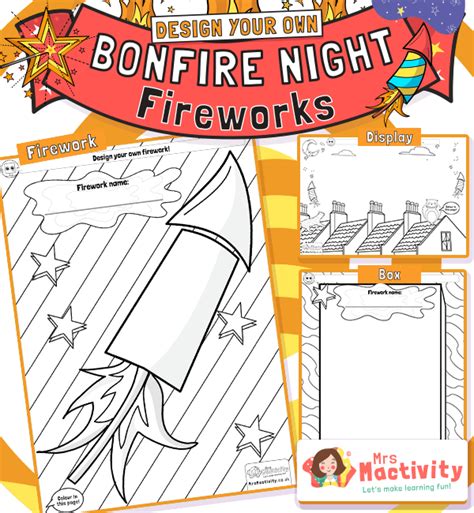 Design Your Own Firework Activity Bonfire Night EYFS KS1 Art Ideas