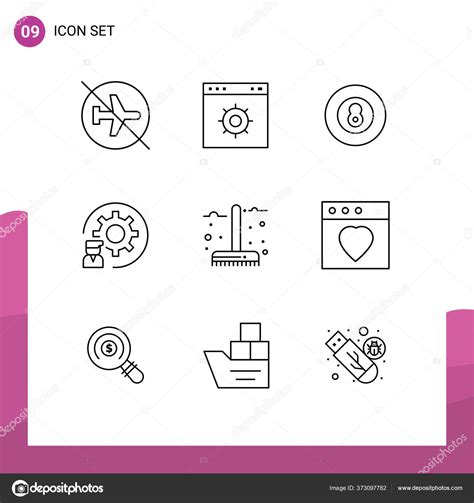 Group Modern Outlines Set Programmer Development Website Develop Sport