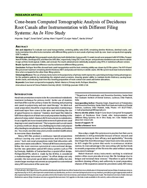 Pdf Cone Beam Computed Tomographic Analysis Of Deciduous Root Canals After Instrumentation