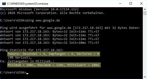 Ping Test in CMD Windows ausführen so geht s