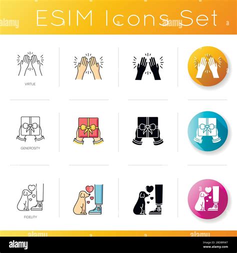Friends Togetherness Icons Set Linear Black And Rgb Color Styles