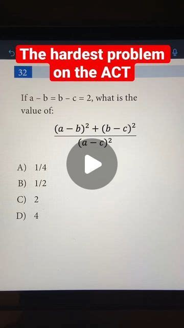 Sat Insider On Instagram The Hardest Problem On The Act | Math Algebra Problem W Sat Insider On Instagram The Hardest Problem On The Act | Math Algebra Problem W