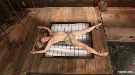 Gagged Blondie Bound To The Floor Grating Gets Her Cunt Pounded With A Dildo Stick Porn Video