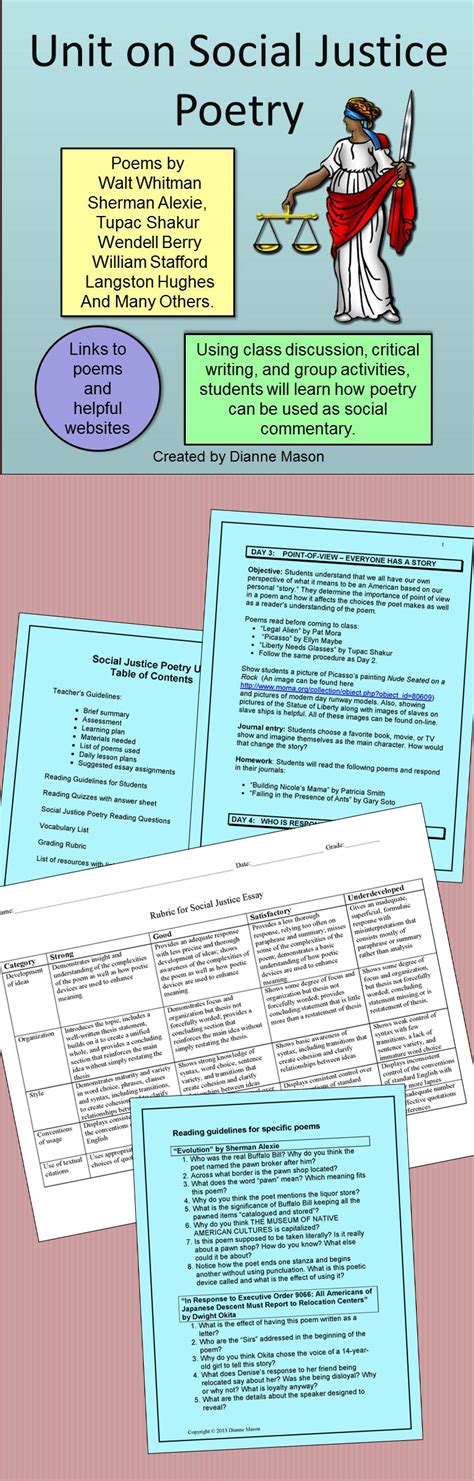 Unit On Social Justice Poetry Poetry Lessons Poetry Teaching Poetry