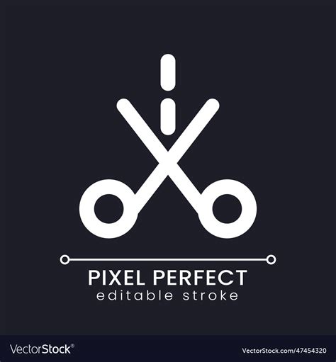 Trim Pixel Perfect White Linear Ui Icon For Dark Vector Image
