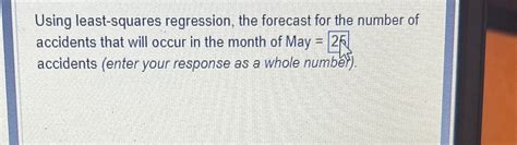 Solved Using Least Squares Regression The Forecast For The