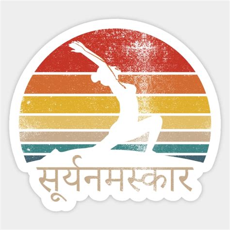 Surya Namaskara Sun Salutation Yoga Yoga Sticker Teepublic