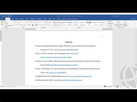 Formatting An APA Style Reference List YouTube