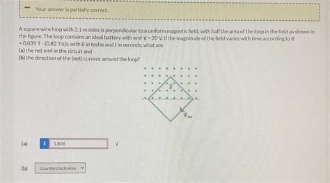Solved A Square Wire Loop With 21 M Sides Is Perpendicular