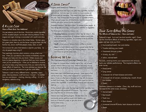 Tobacco Nicotine Nightmare Pamphlet Primo Prevention