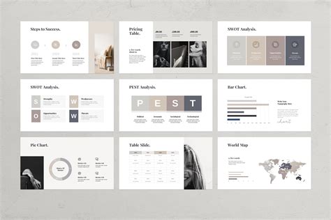 Stylish Minimal PowerPoint Template Design Cuts
