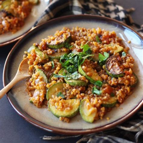 Arabic Kousa Zucchini And Bulgur Pilaf Vegan Recipe Bulgur