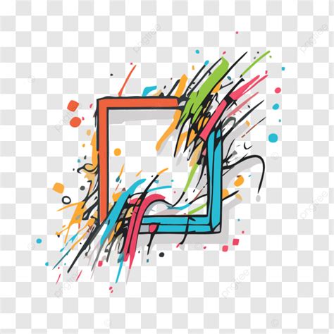 Ilustración Vectorial De Un Marco Colorido Abstracto Con Charcos