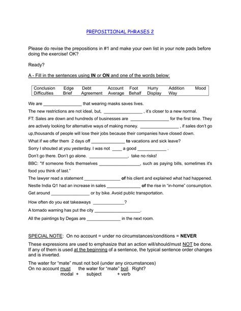 Add Prepositional Phrases Worksheet Preposition Worksheets
